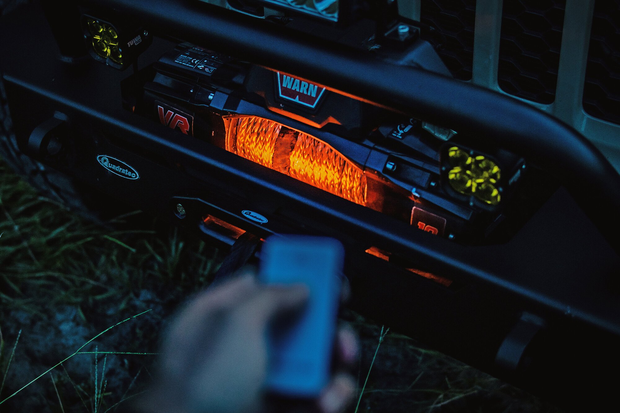 Quadratec RES-Q Premium Winch Fairlead LED Light Bracket | Quadratec